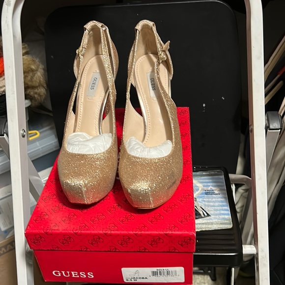 Guess | Shoes | Guess High Heel Size 8 2 Color Gold With Glitter ...